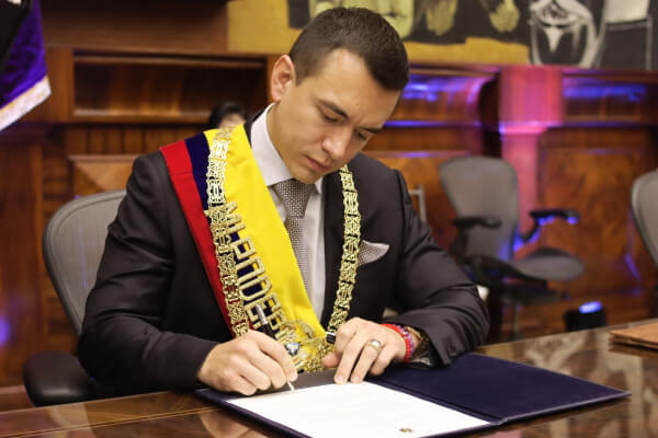 Presidente de Ecuador Daniel Noboa, declara Estado de Excepción Presidente de Ecuador Daniel Noboa, declara Estado de Excepción